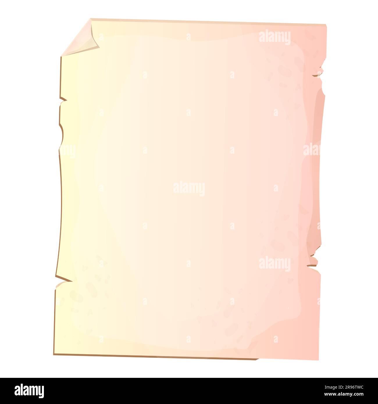 Empty paper for notes, journal top view in cartoon style isolated on ...