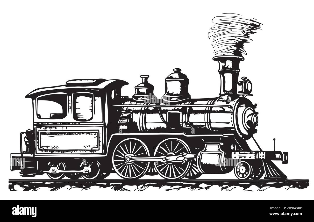 Steam train side view Stock Vector Images - Alamy