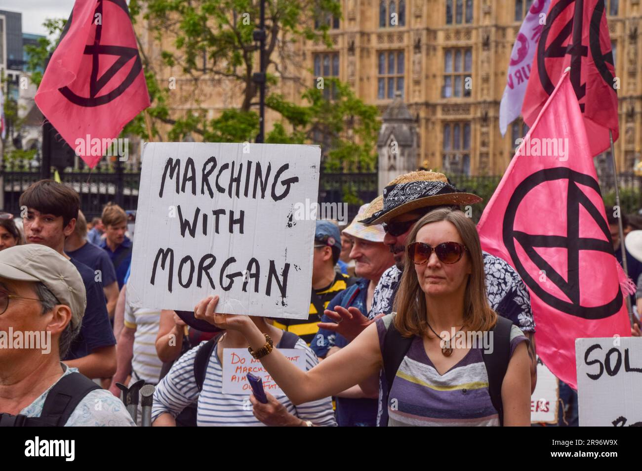London, UK. 24th June 2023. Just Stop Oil activists and other ...