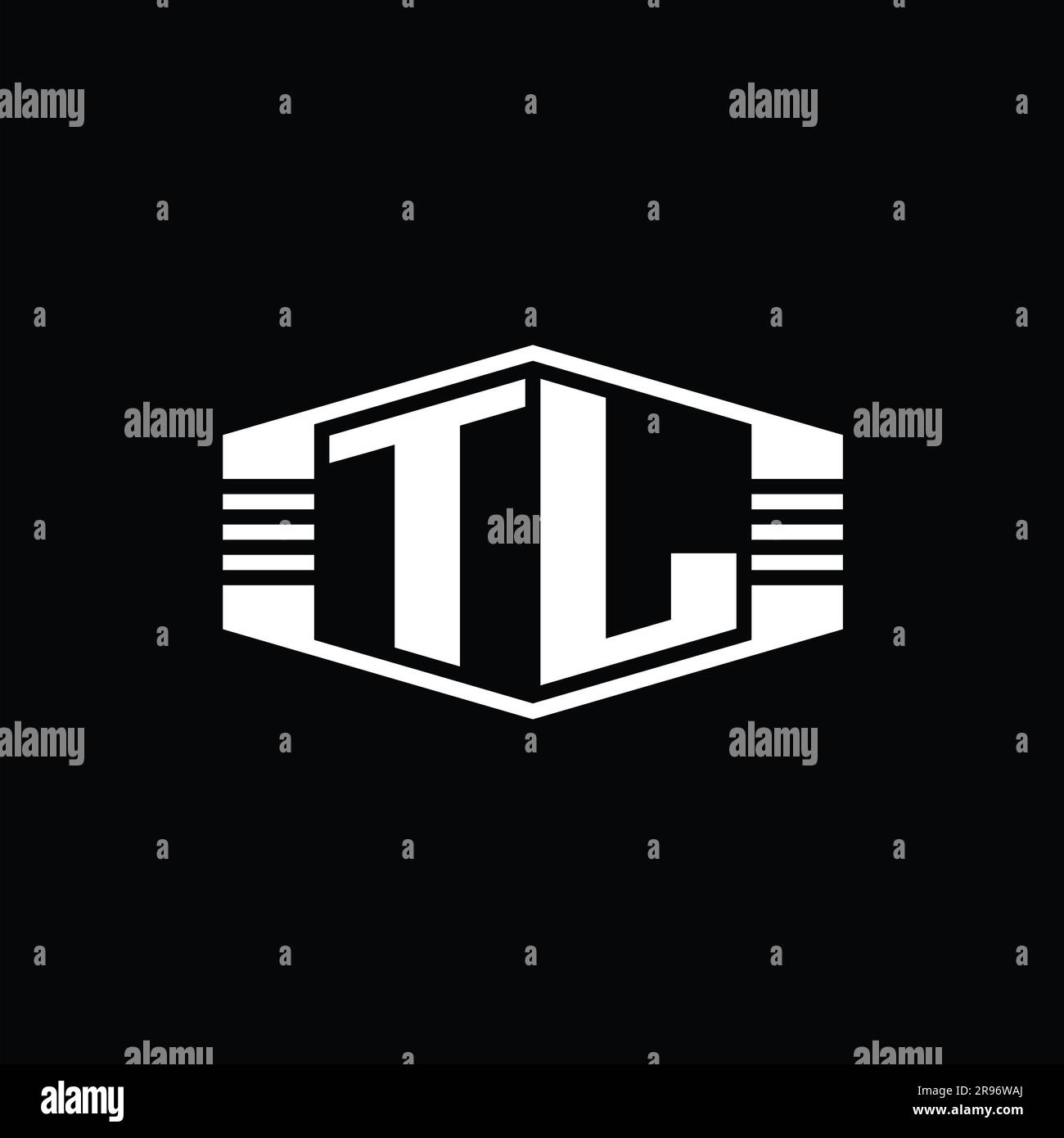 TL Letter Logo monogram hexagon emblem shape with stripes outline style ... TL Letter Logo monogram hexagon emblem shape with stripes outline style ...