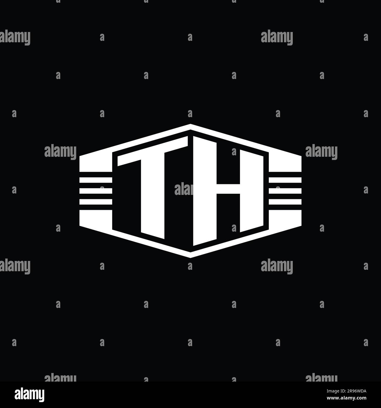 TH Letter Logo monogram hexagon emblem shape with stripes outline style ... TH Letter Logo monogram hexagon emblem shape with stripes outline style ...