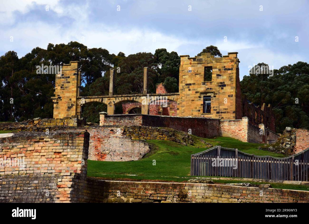 ruins of the prison hospital on settlement hill at the port arthur ...