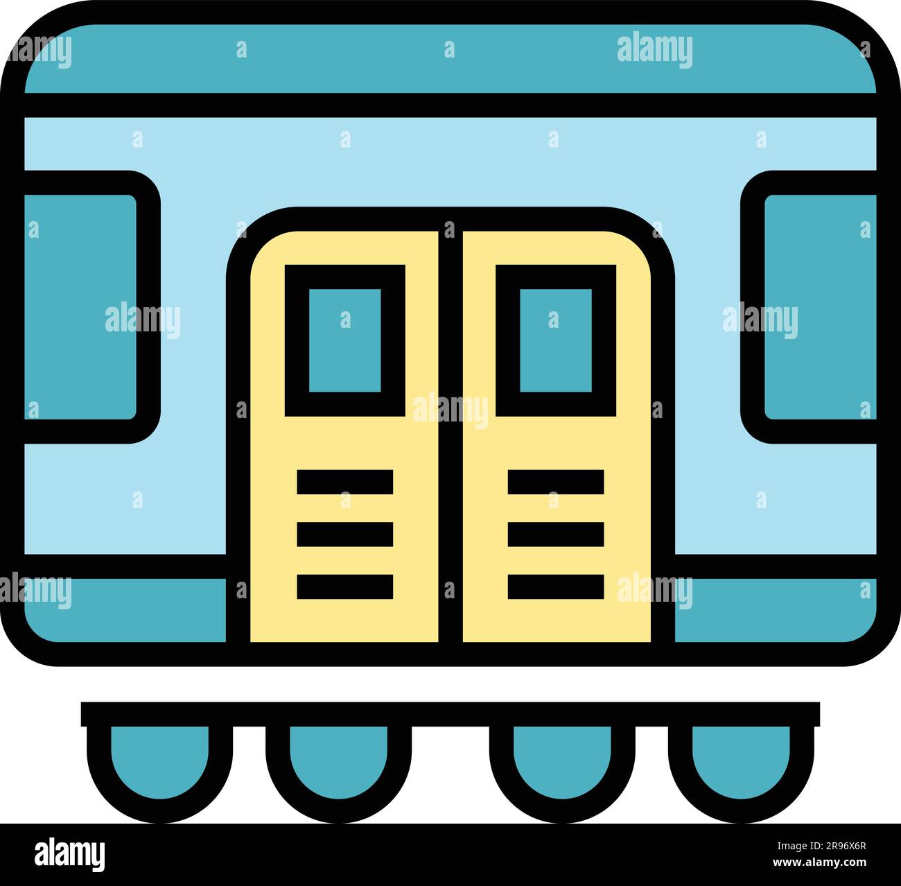 Subway Metro Icon Outline Subway Metro Vector Icon For Web Design Isolated On White Background