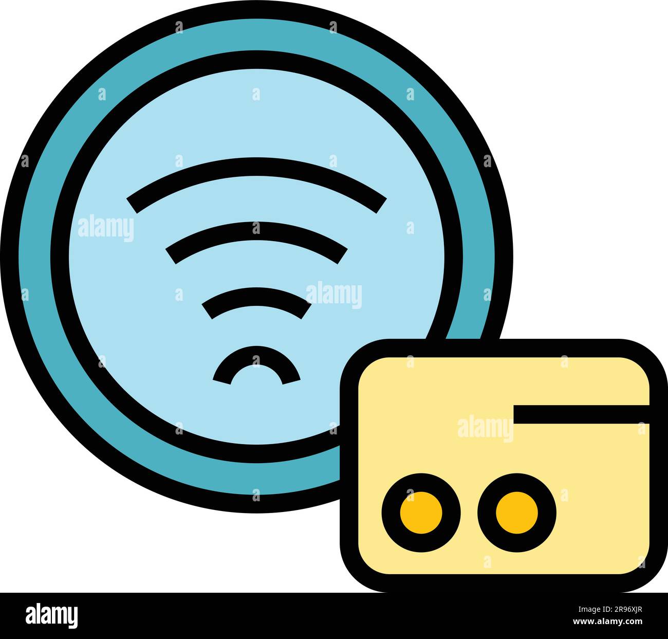 Subway wifi point icon. Outline Subway wifi point vector icon for web ...