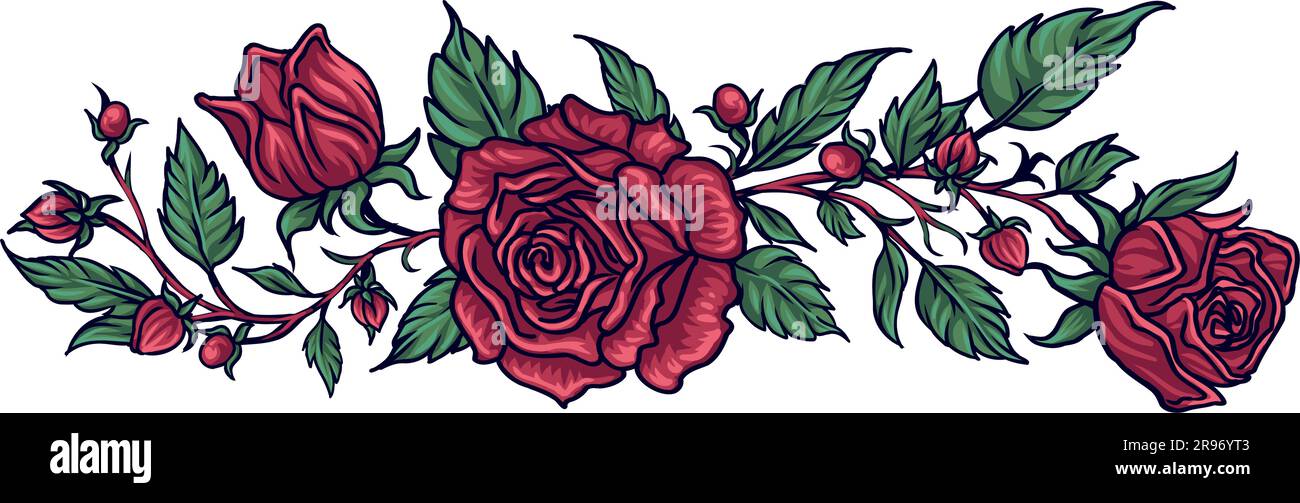 wild and garden roses. select individual objects. Leaves, flowers ...