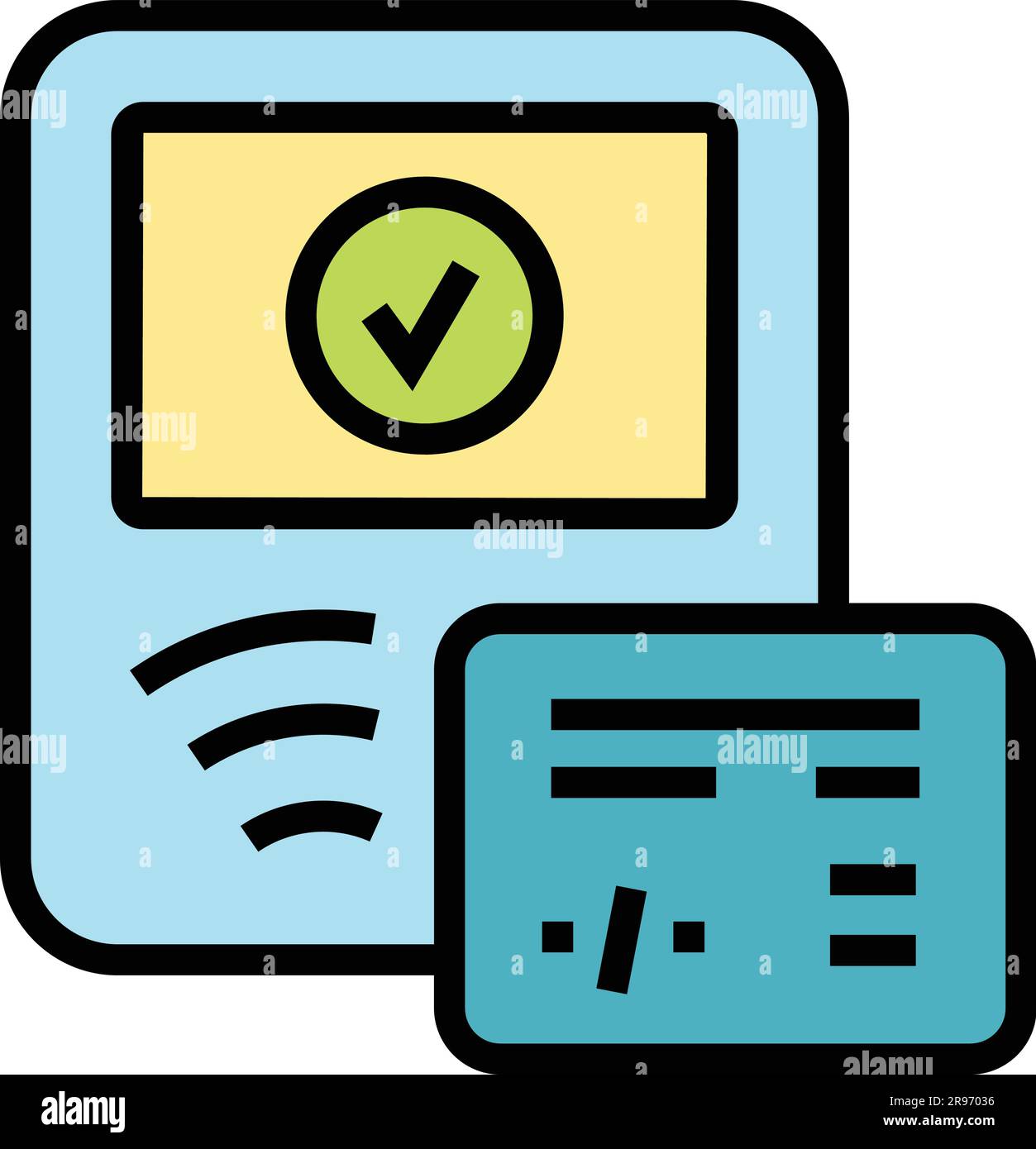 Metro ticket monitor icon. Outline Metro ticket monitor vector icon for ...