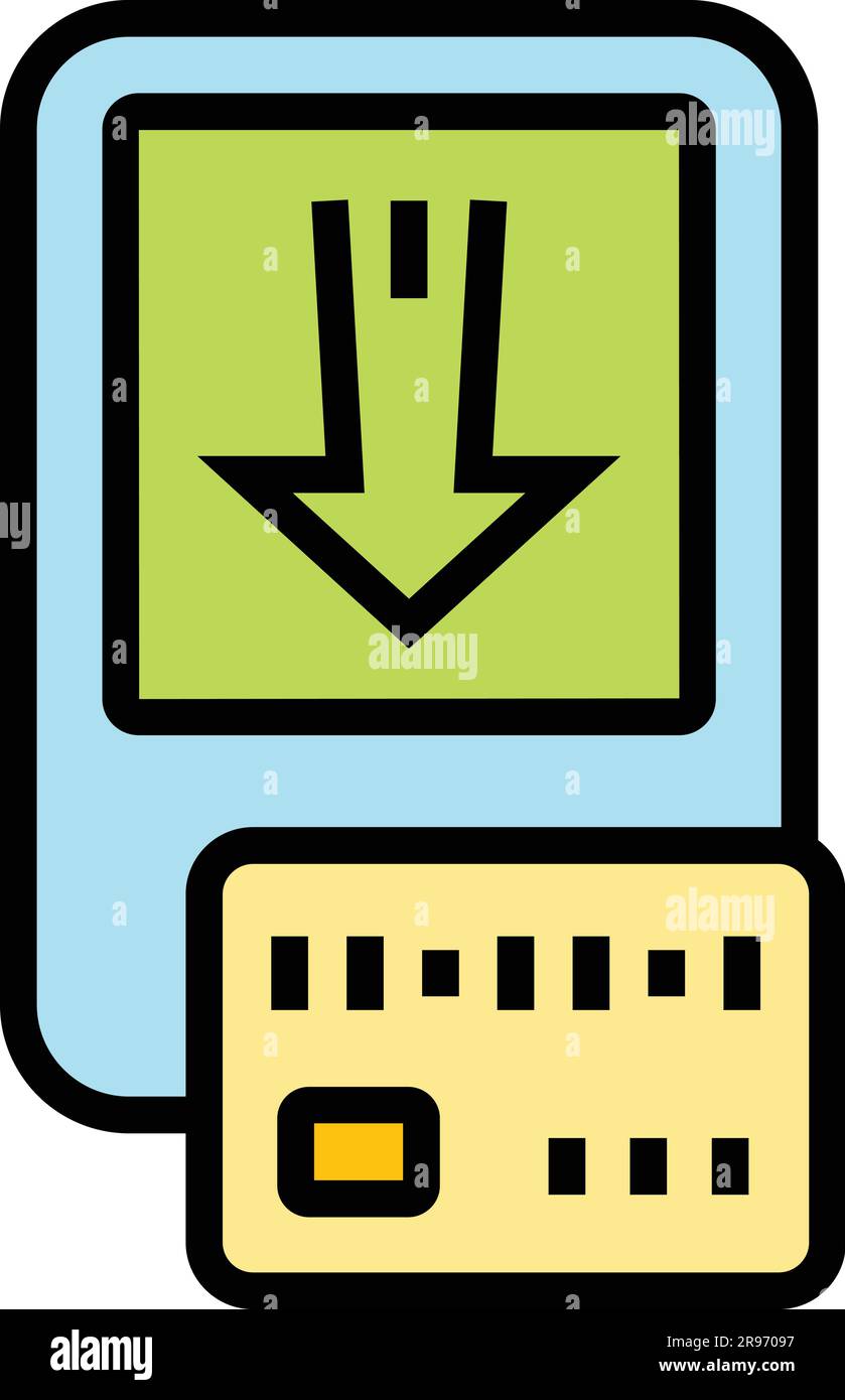 Metro ticket button icon. Outline Metro ticket button vector icon for ...