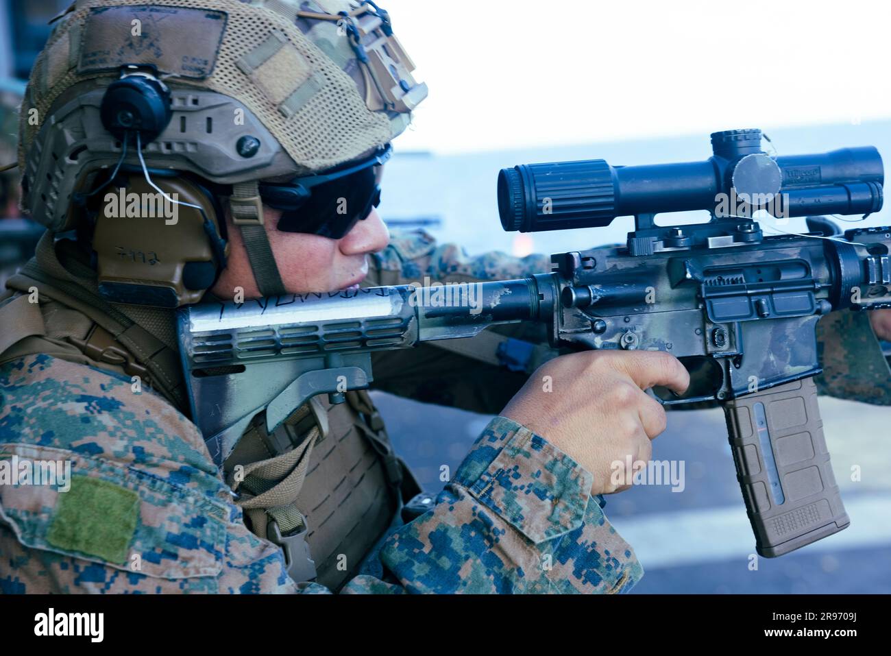 U.S. Marine Corps Sgt. Valec Landini, a scout sniper with Battalion ...