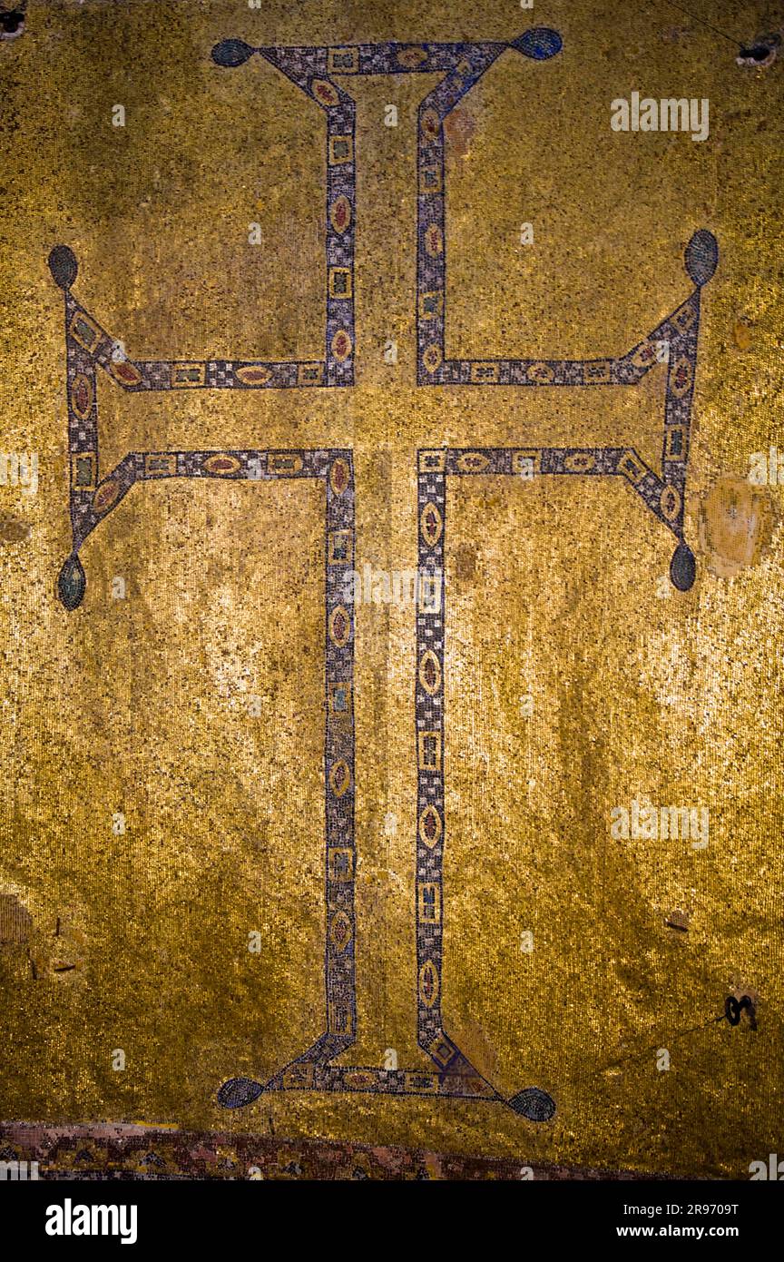 Mosaic Cross, Hagia Sophia, Sultan Ahmet Park, Istanbul, St. Sophia ...