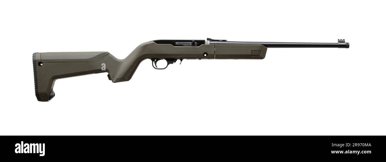 Modern semi-automatic small-caliber .22lr rifle. Sports folding ...