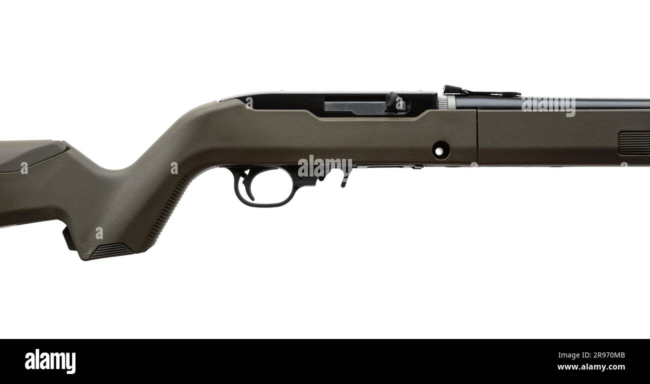 Modern semi-automatic small-caliber .22lr rifle. Sports folding ...