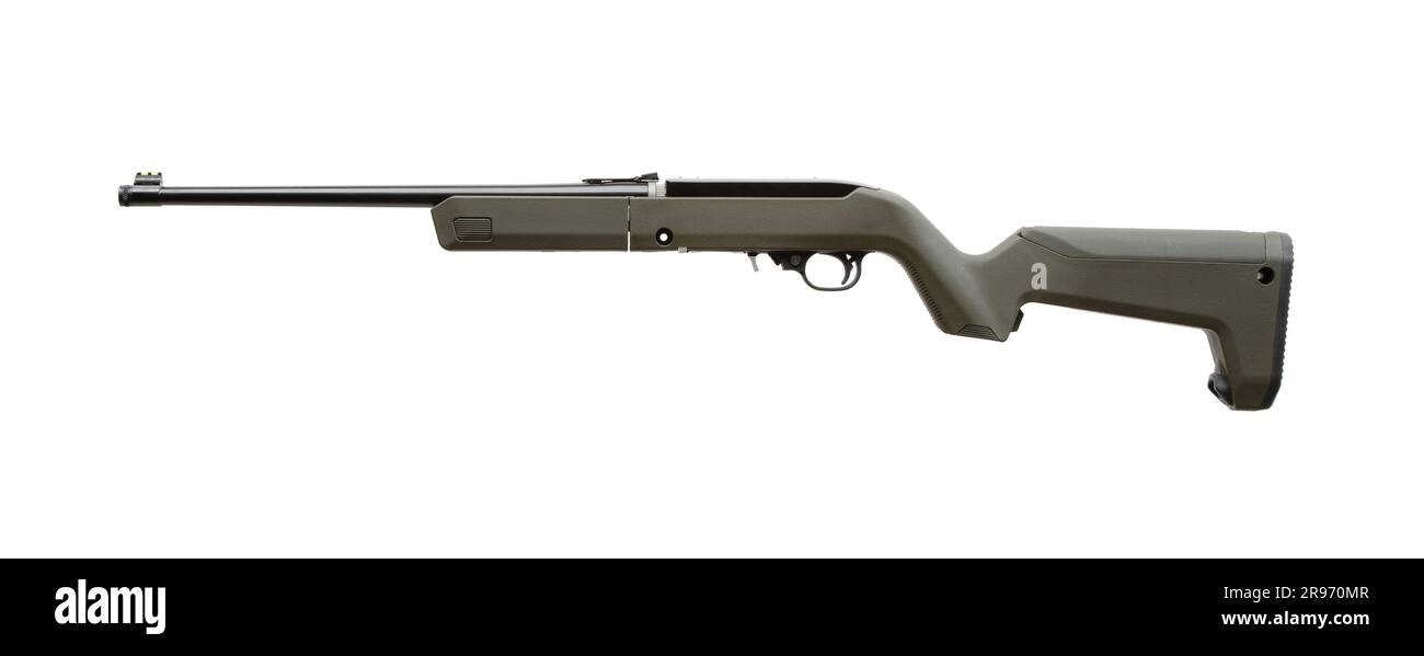 Modern semi-automatic small-caliber .22lr rifle. Sports folding ...