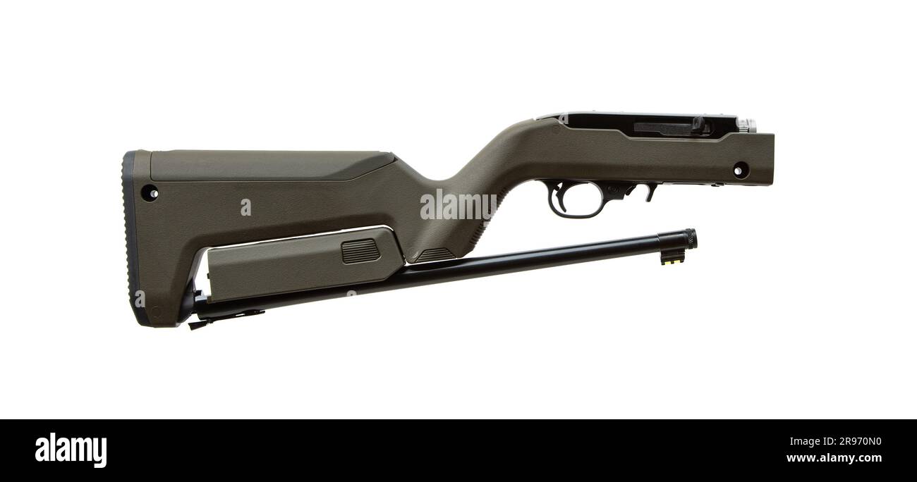 Modern semi-automatic small-caliber .22lr rifle. Sports folding ...