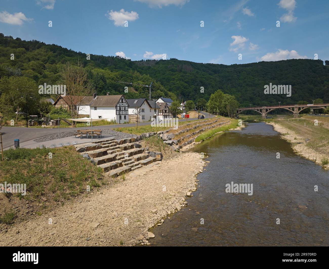 The banks of the Ahr river were redesigned in Hoenningen after the ...