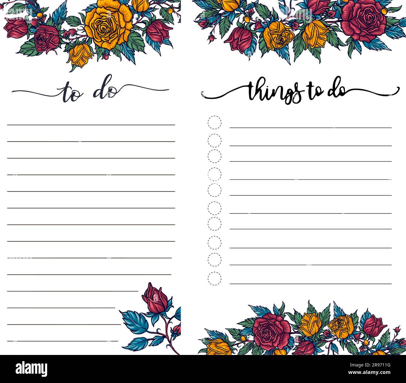 set note papers, to do lists, sticker templates, decorated with wild ...