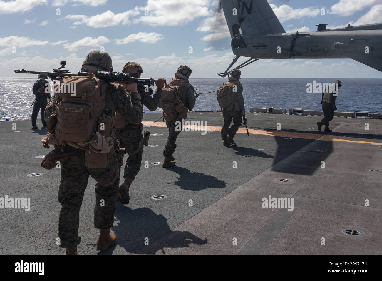 U.S. Marines with Battalion Landing Team 2/1, 31st Marine Expeditionary ...