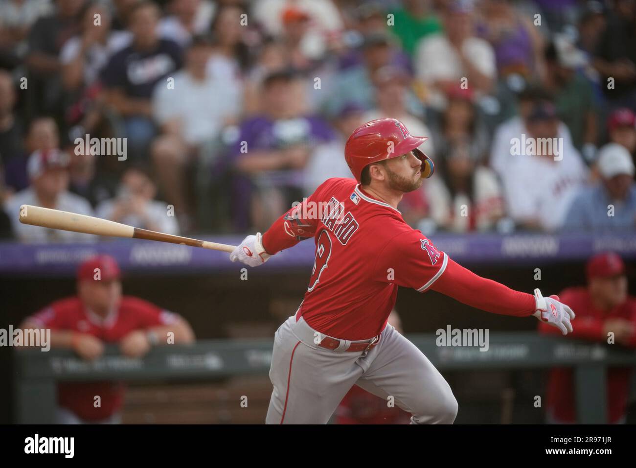 Los Angeles Angels left fielder Taylor Ward (3) in the third inning of ... Los Angeles Angels left fielder Taylor Ward (3) in the third inning of ...