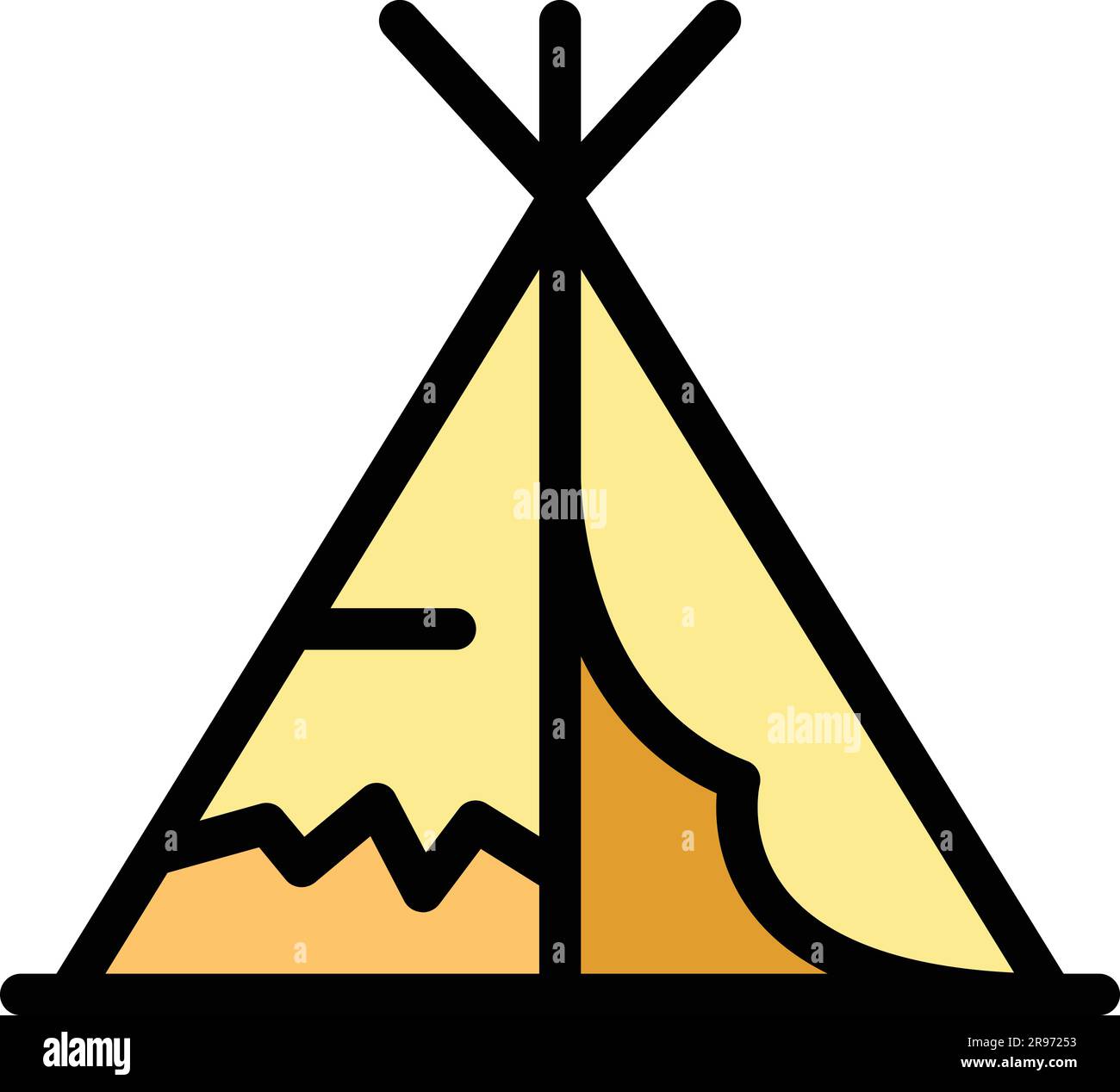 Expedition tribal tent icon. Outline Expedition tribal tent vector icon ...