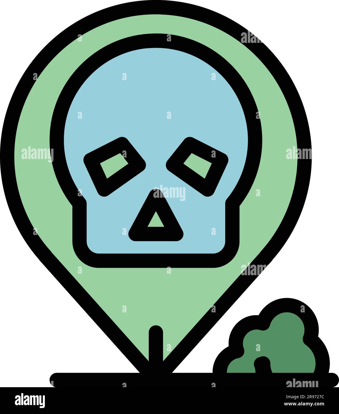 Expedition death location icon. Outline Expedition death location ...