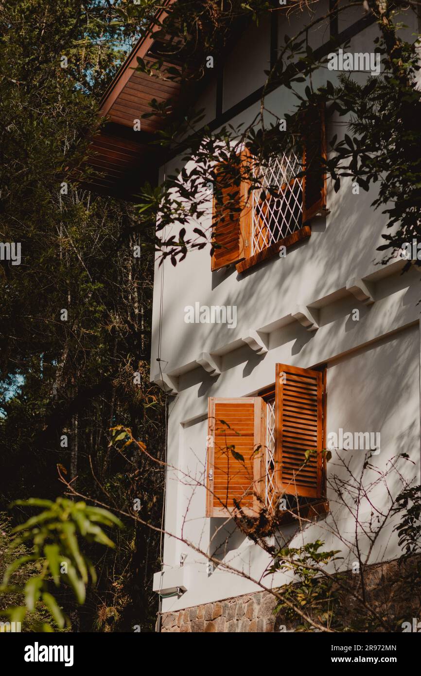 rustic windows at the building Stock Photo - Alamy
