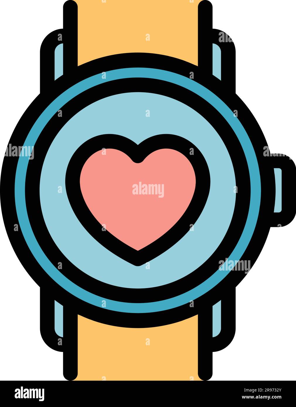 Runner app heart rate icon. Outline Runner app heart rate vector icon ...