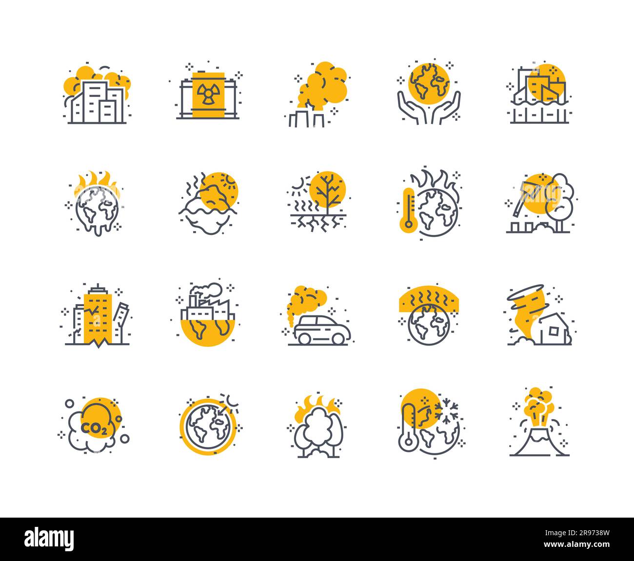 Climate change icons vector color Stock Vector Image & Art - Alamy