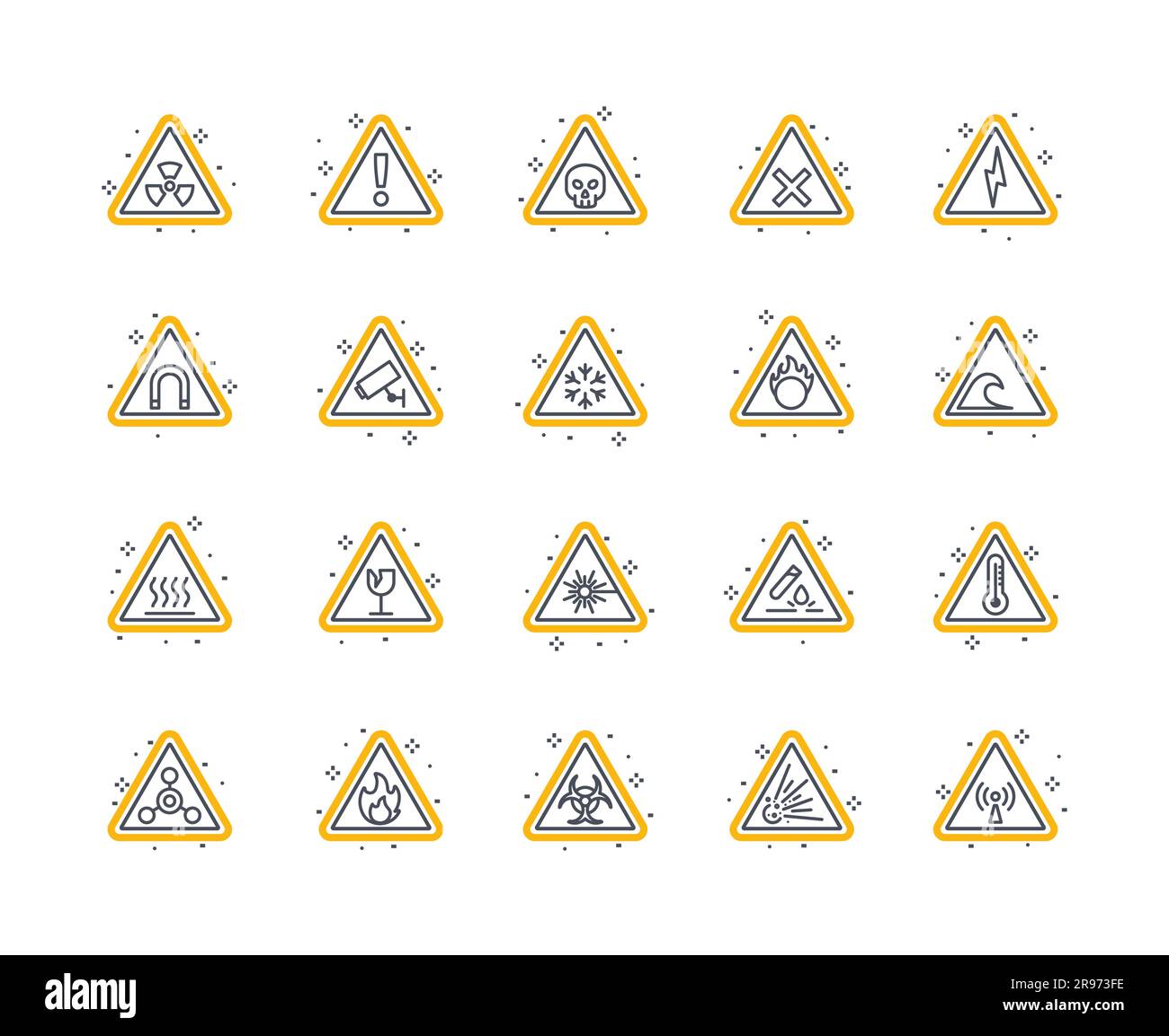 Danger and warning icons color set Stock Vector Image & Art - Alamy