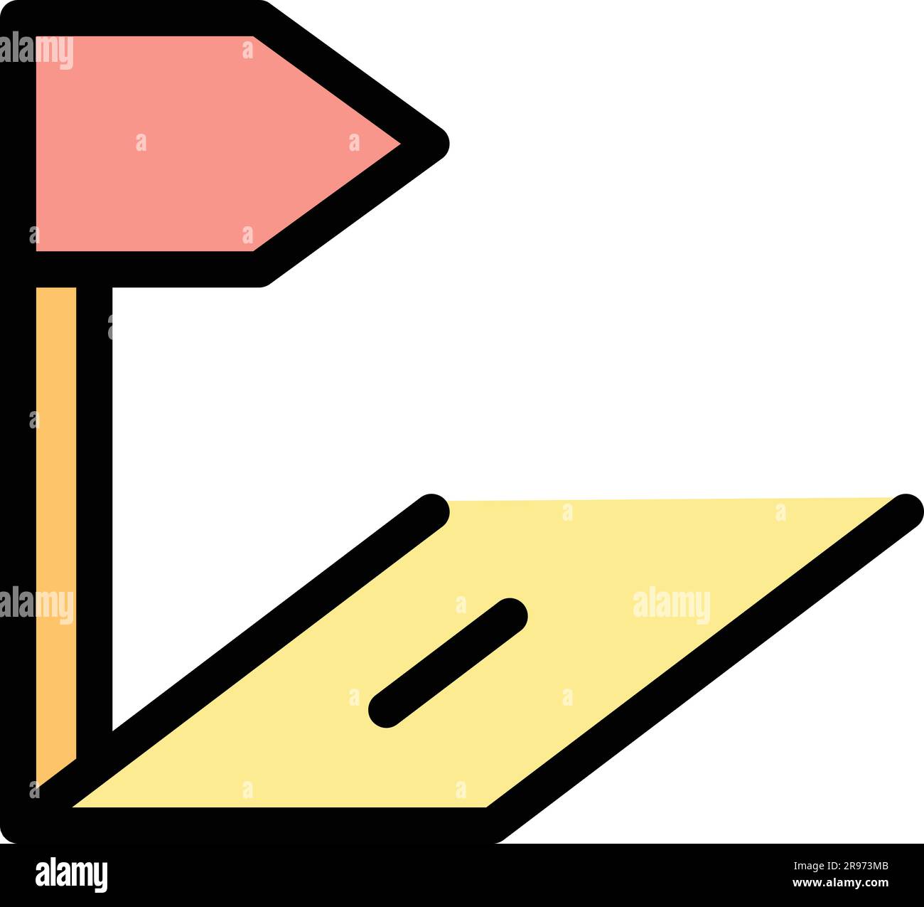 Runner route flag icon. Outline Runner route flag vector icon for web ...