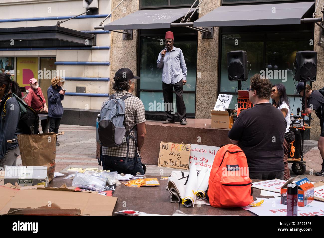 Seattle, USA. 24 Jun, 2023. Sweepless In Seattle protest in downtown at ...