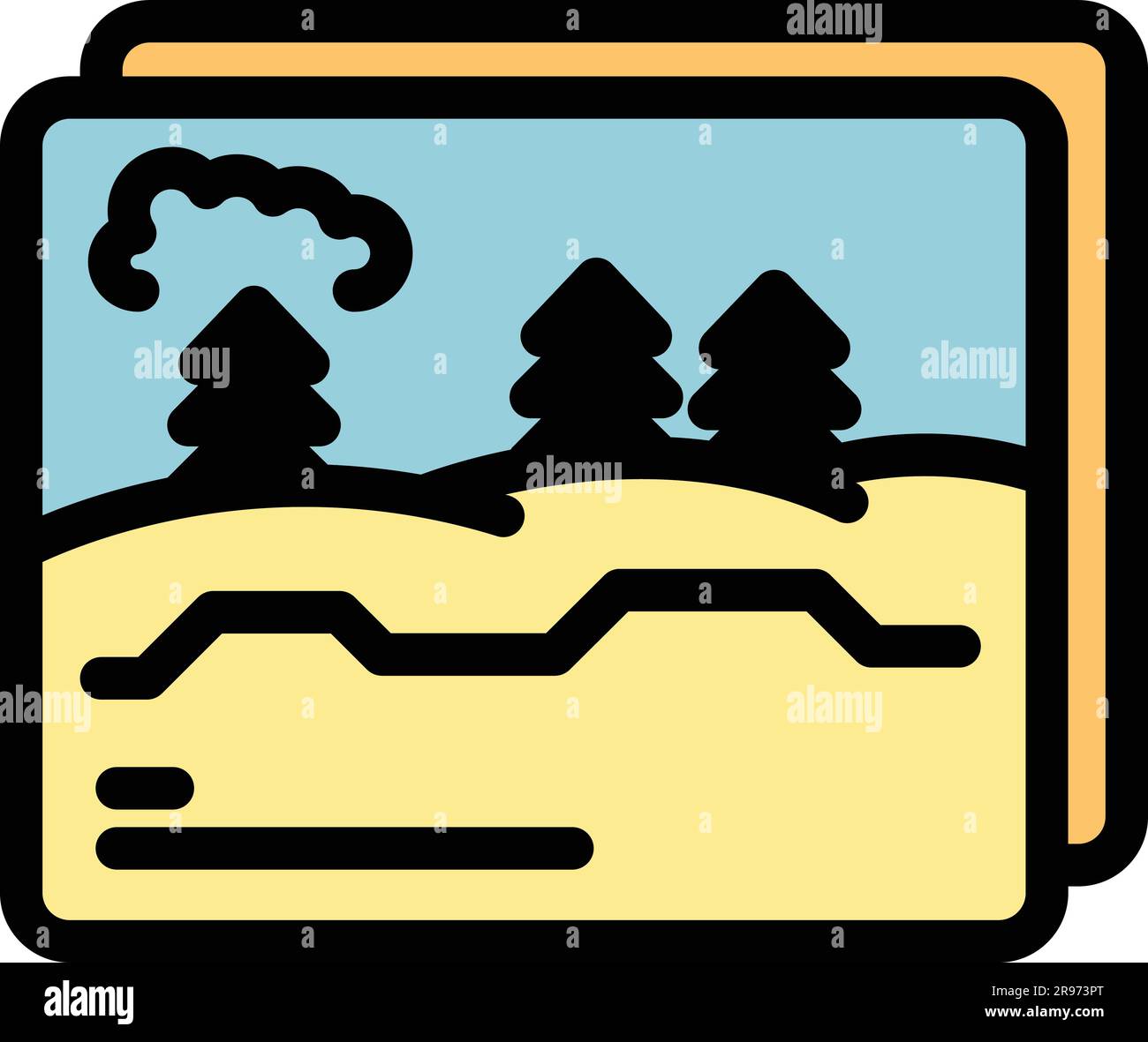 Runner camping route icon. Outline Runner camping route vector icon for ...