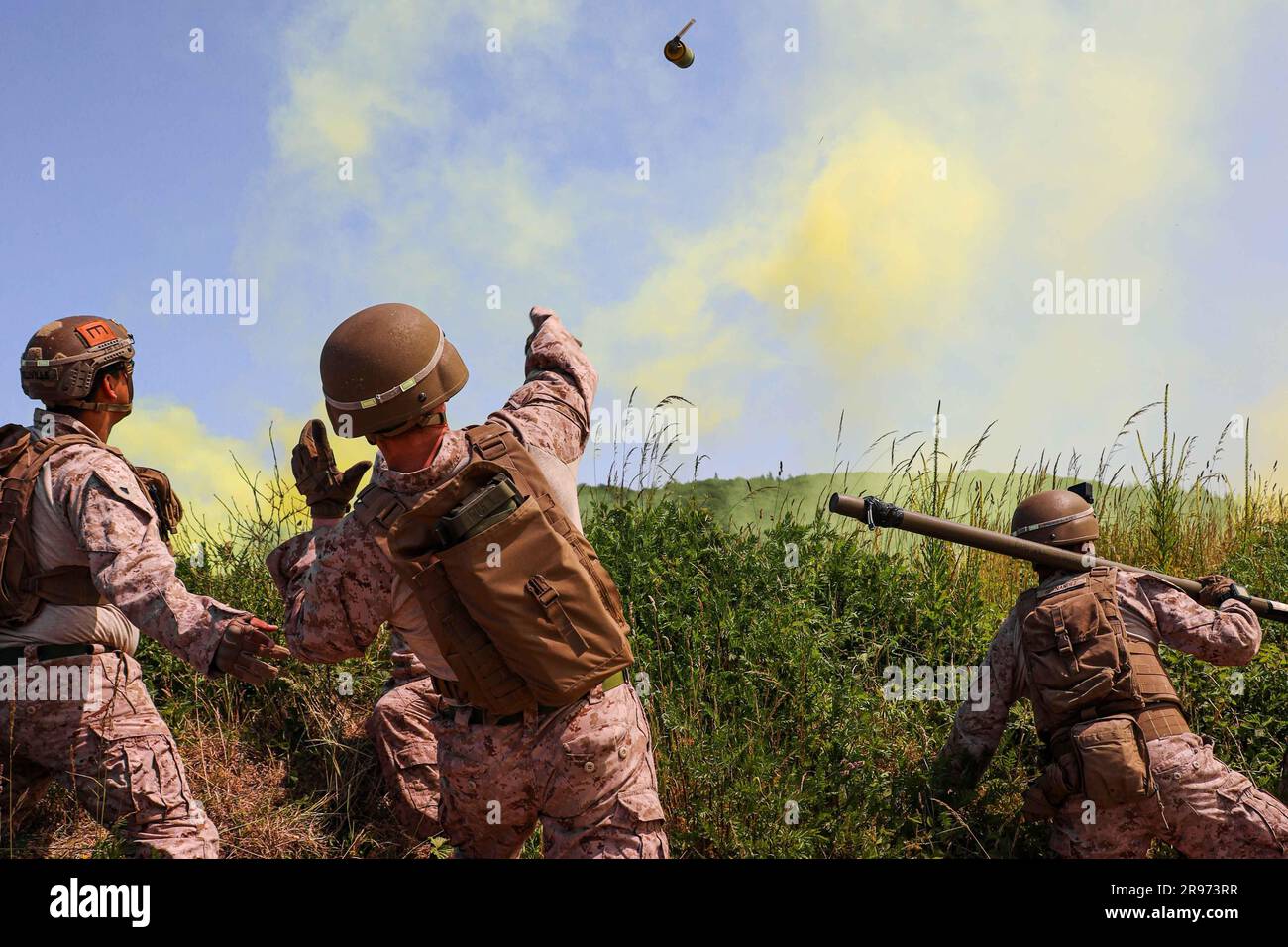 Germany. 14th June, 2023. Marine Corps Lance Cpl. Tre Burkett, center ...