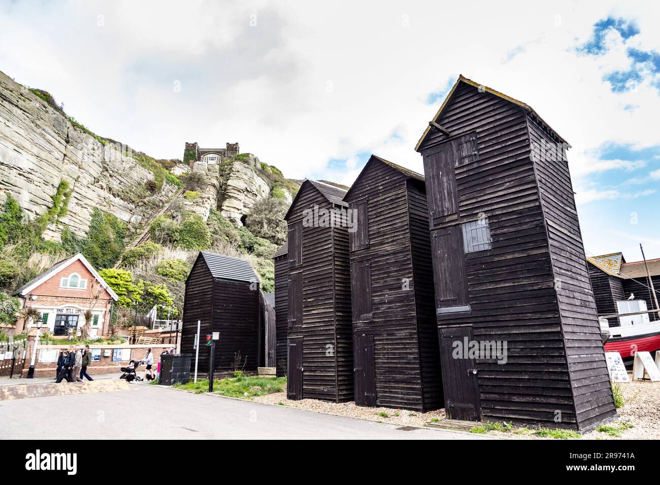 Historic tarred net shops for fishing net storage at The Stade ...