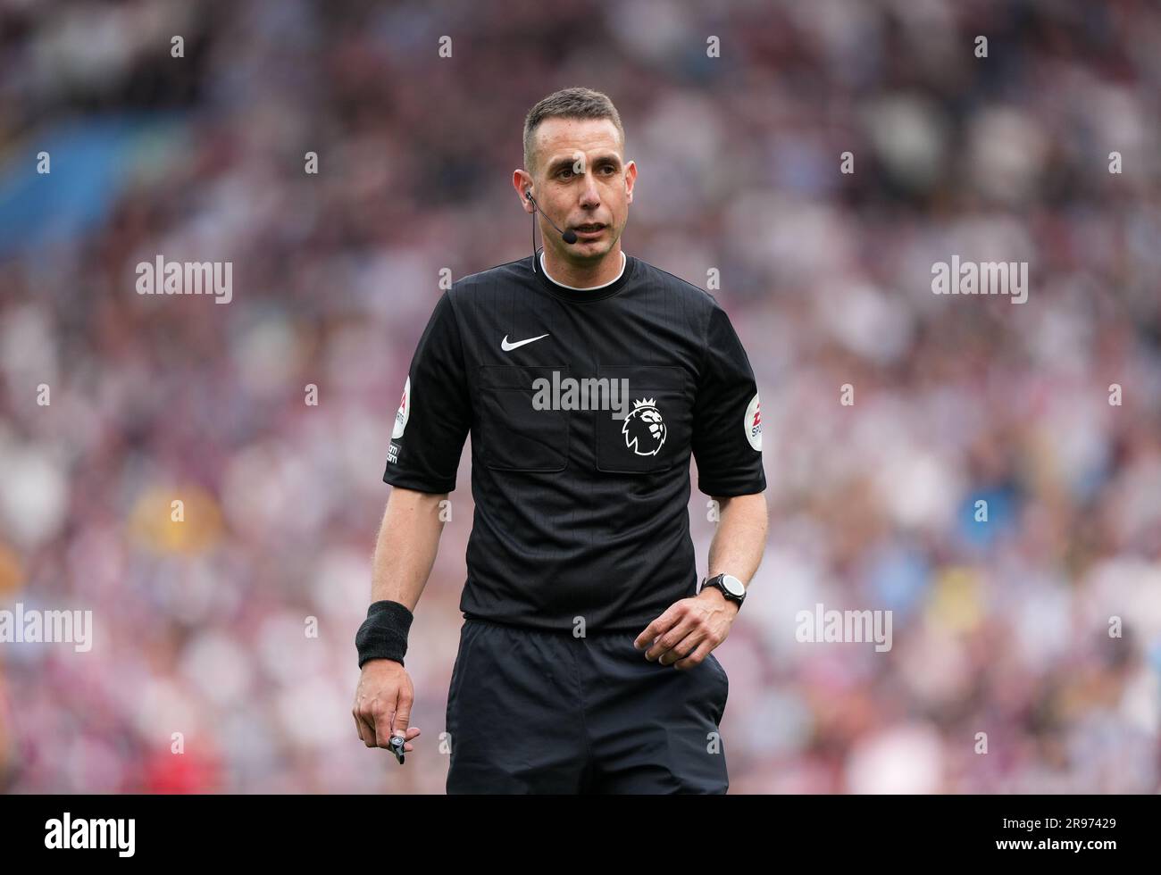 Referee David Coote during the Premier League match between Aston Villa ...