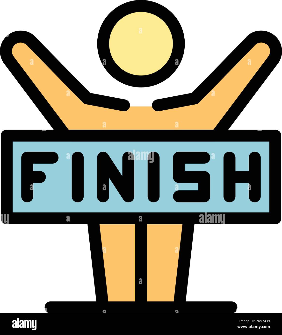Runner finish winner icon. Outline Runner finish winner vector icon for ...