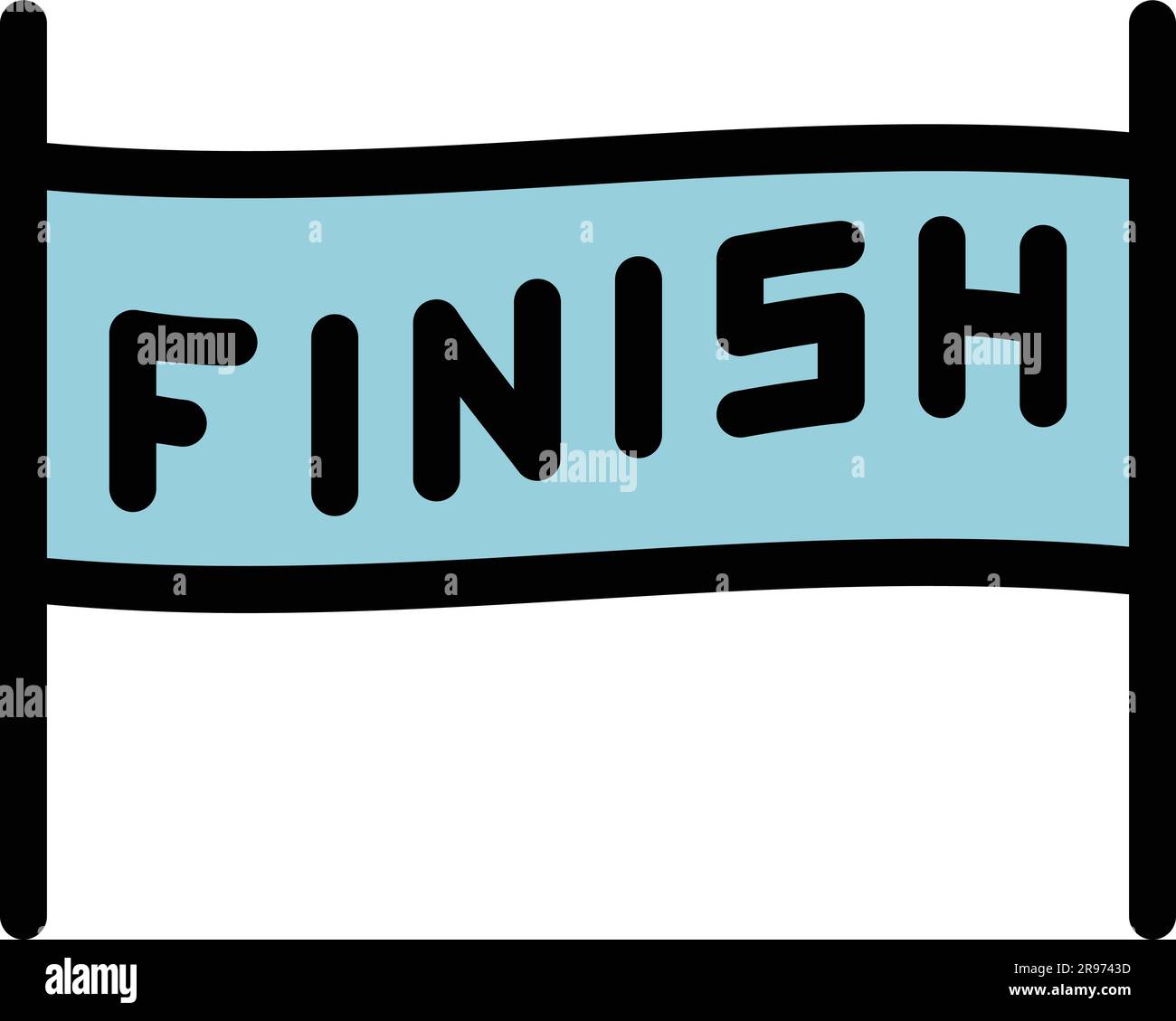 Finish banner icon. Outline Finish banner vector icon for web design ...