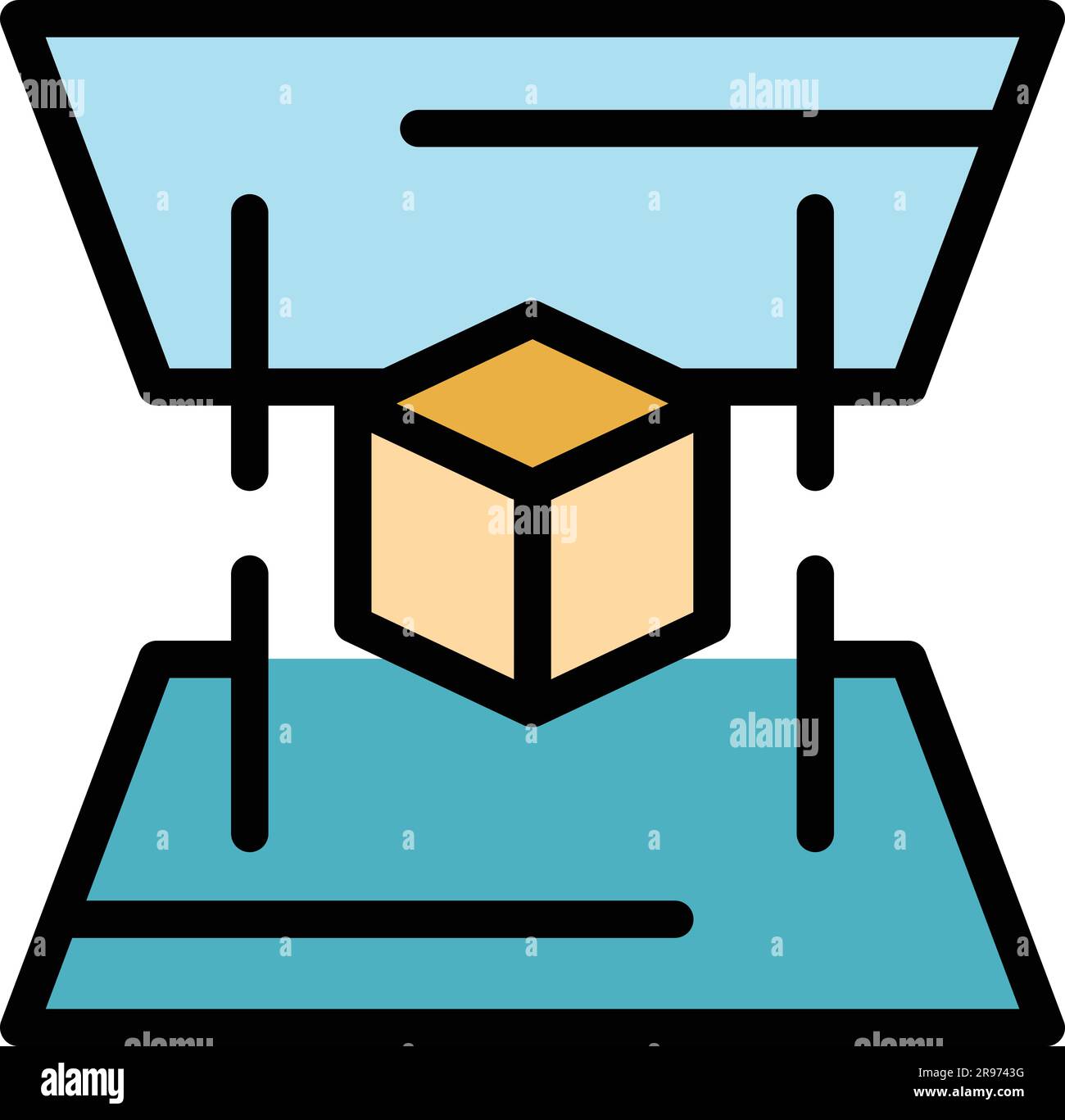 Hologram projection icon. Outline Hologram projection vector icon for ...