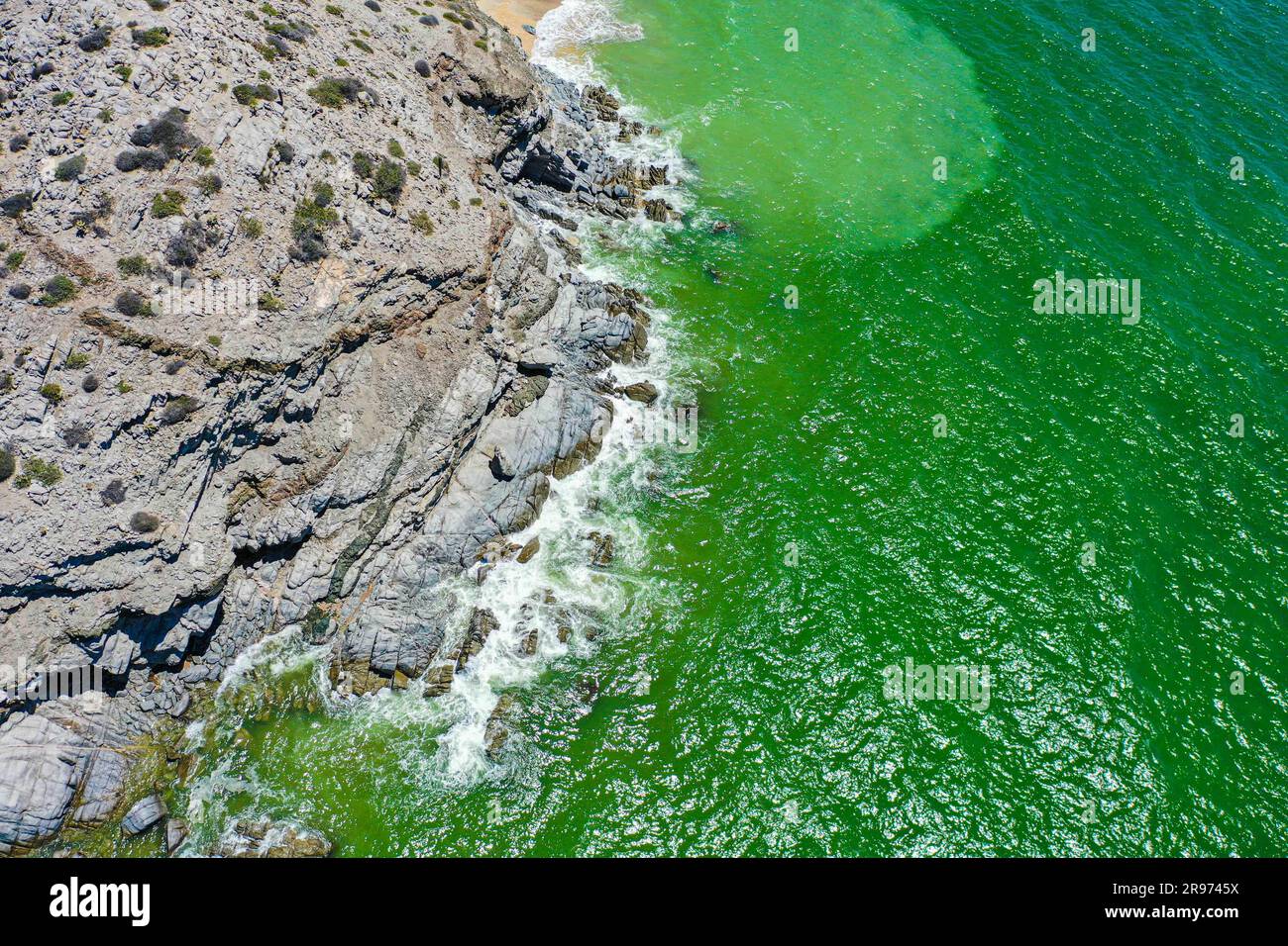 San Nicolas beach and sand dunes next to the desert of Sonora, Mexico ...