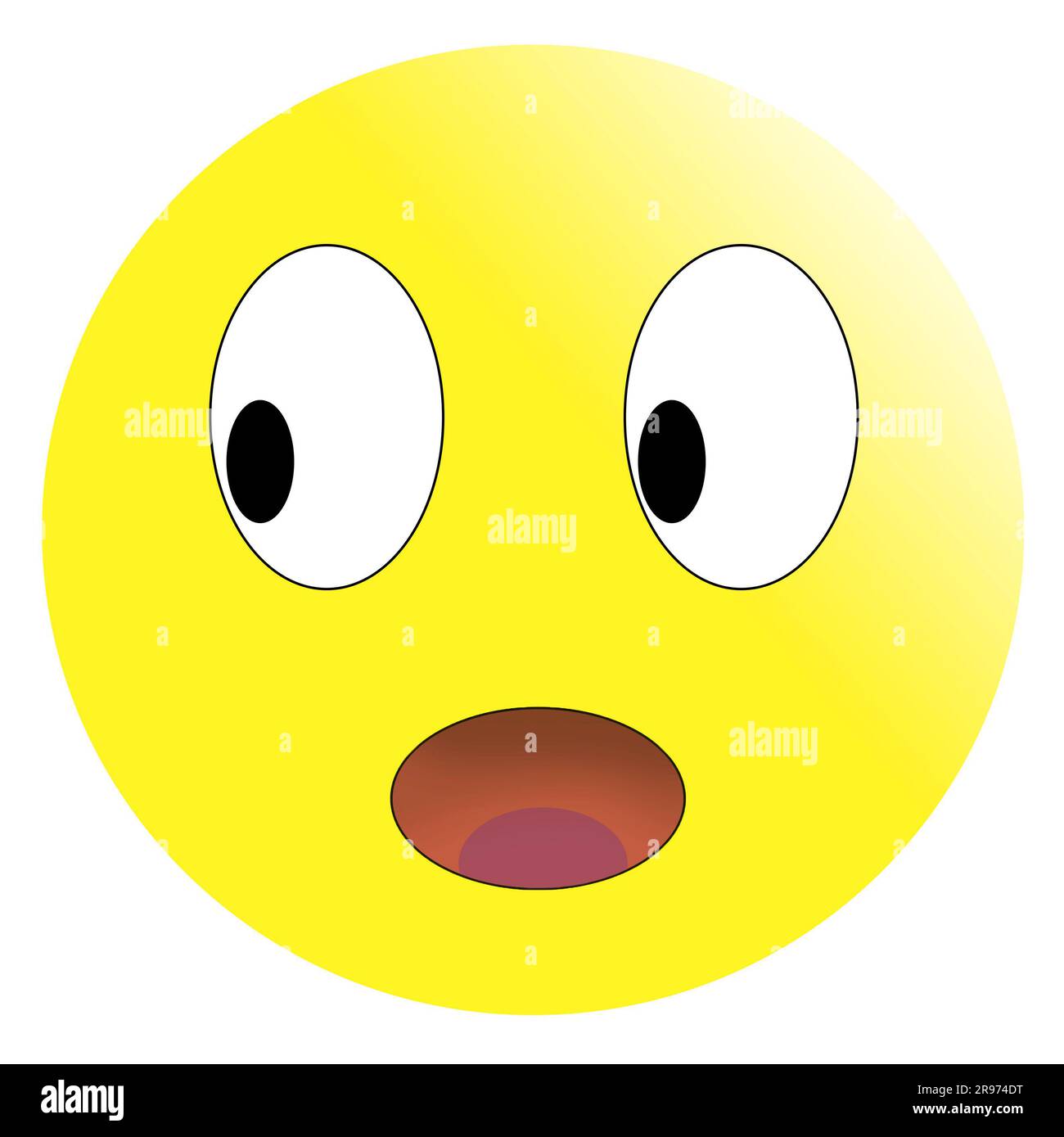 Cute surprised yellow on white background. Isolated illustration Stock ...