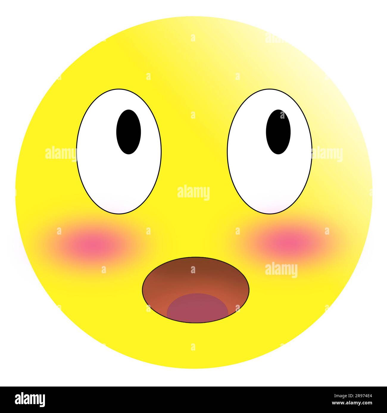 Embarrassed Emoticon with reddened red cheeks on a white background ...