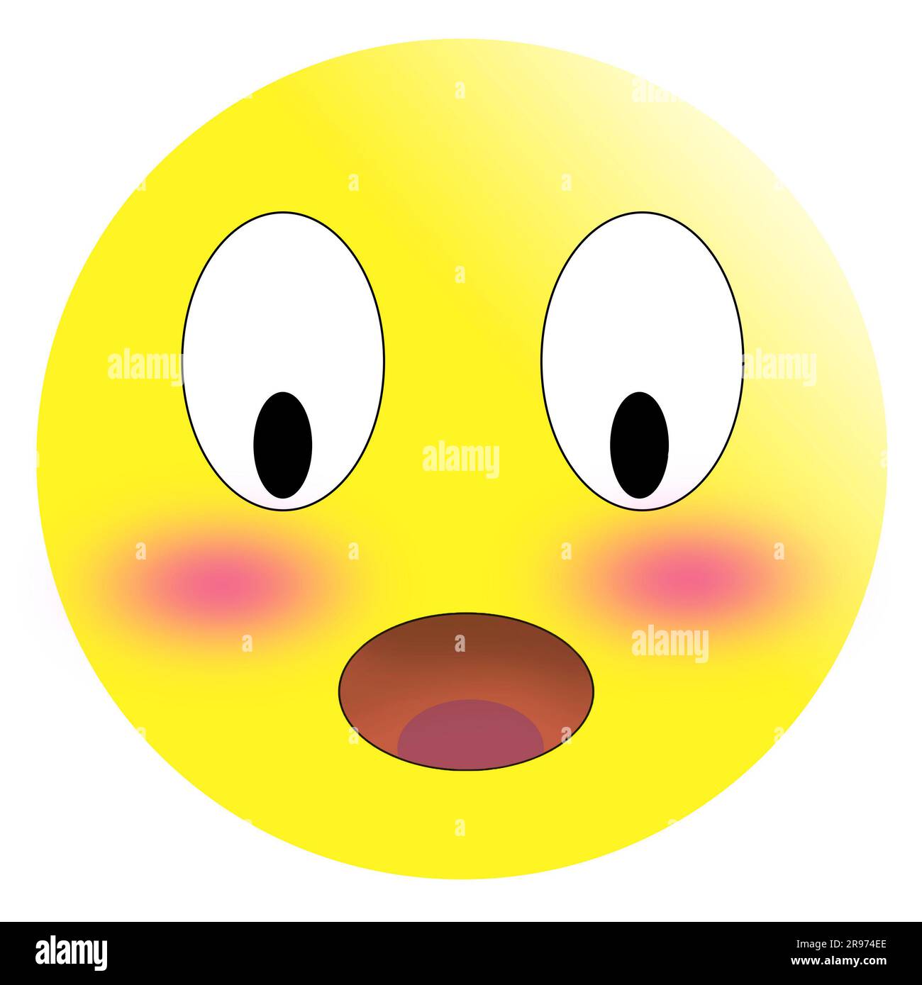 Embarrassed Emoticon with reddened red cheeks on a white background ...