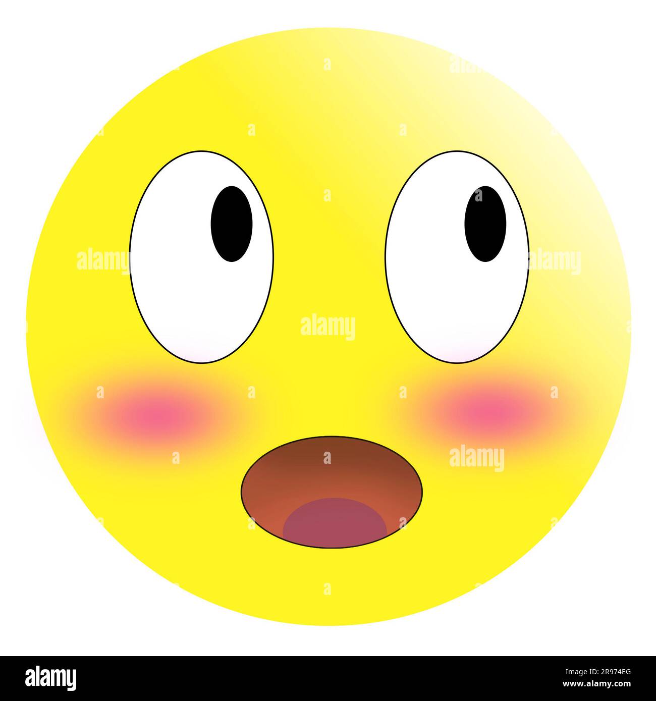 Embarrassed Emoticon with reddened red cheeks on a white background ...