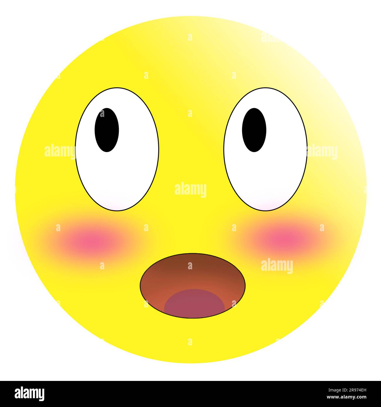 Embarrassed Emoticon with reddened red cheeks on a white background ...