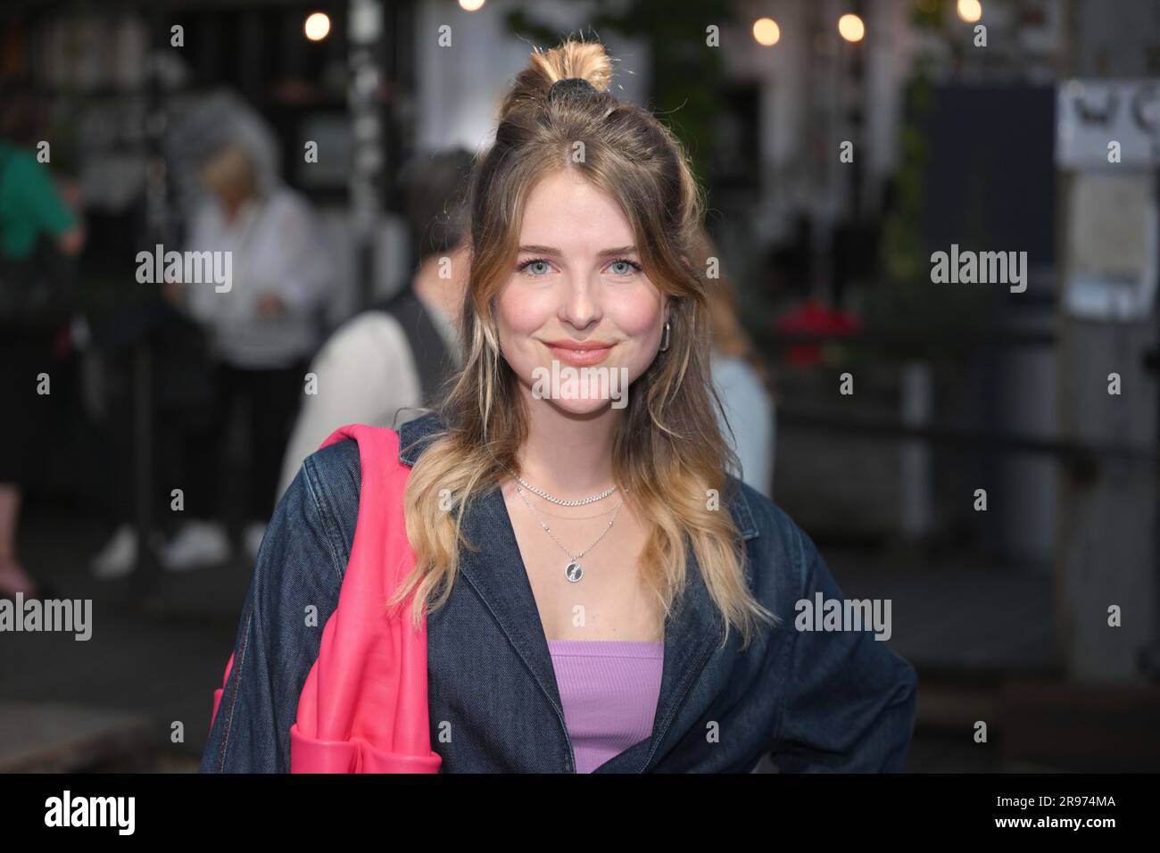Munich, Germany. 24th June, 2023. Actress Leonie Brill celebrates at ...