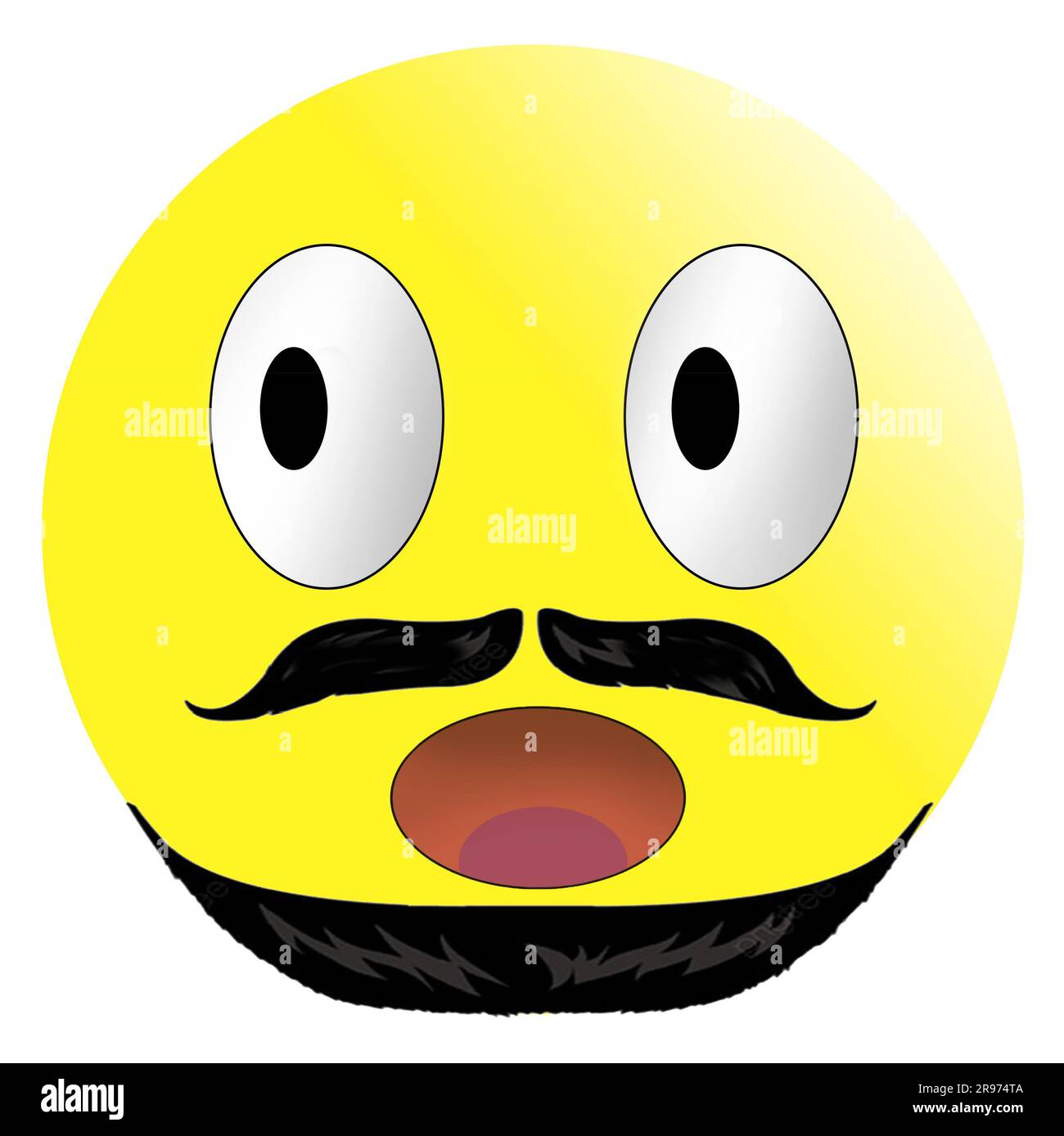 Crazy emoji with medieval hipster beard. Cool emoji emoticon isolate on ...
