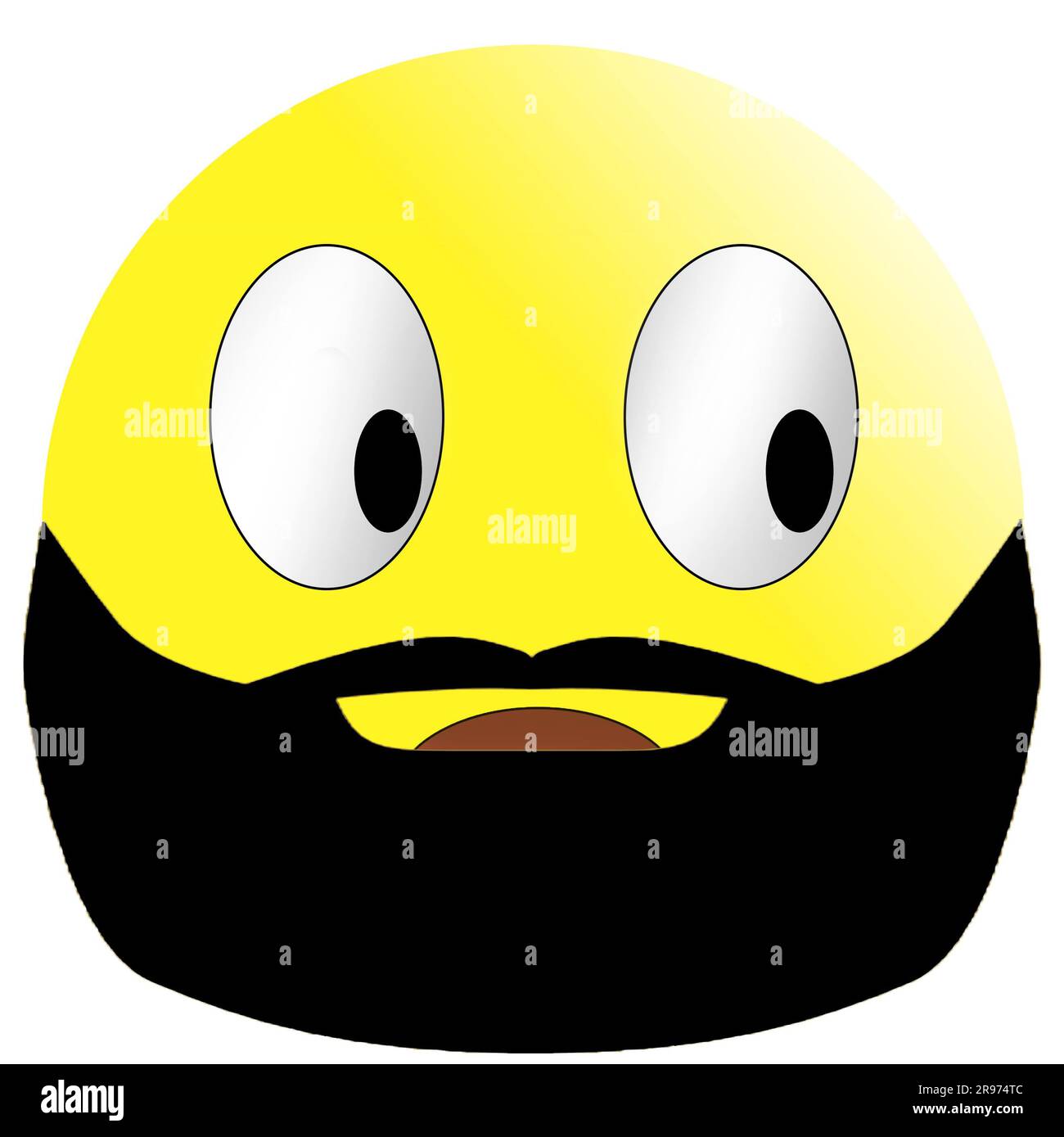 Cute yellow bald muslim emoticon, emoticon with mustache and beard ...