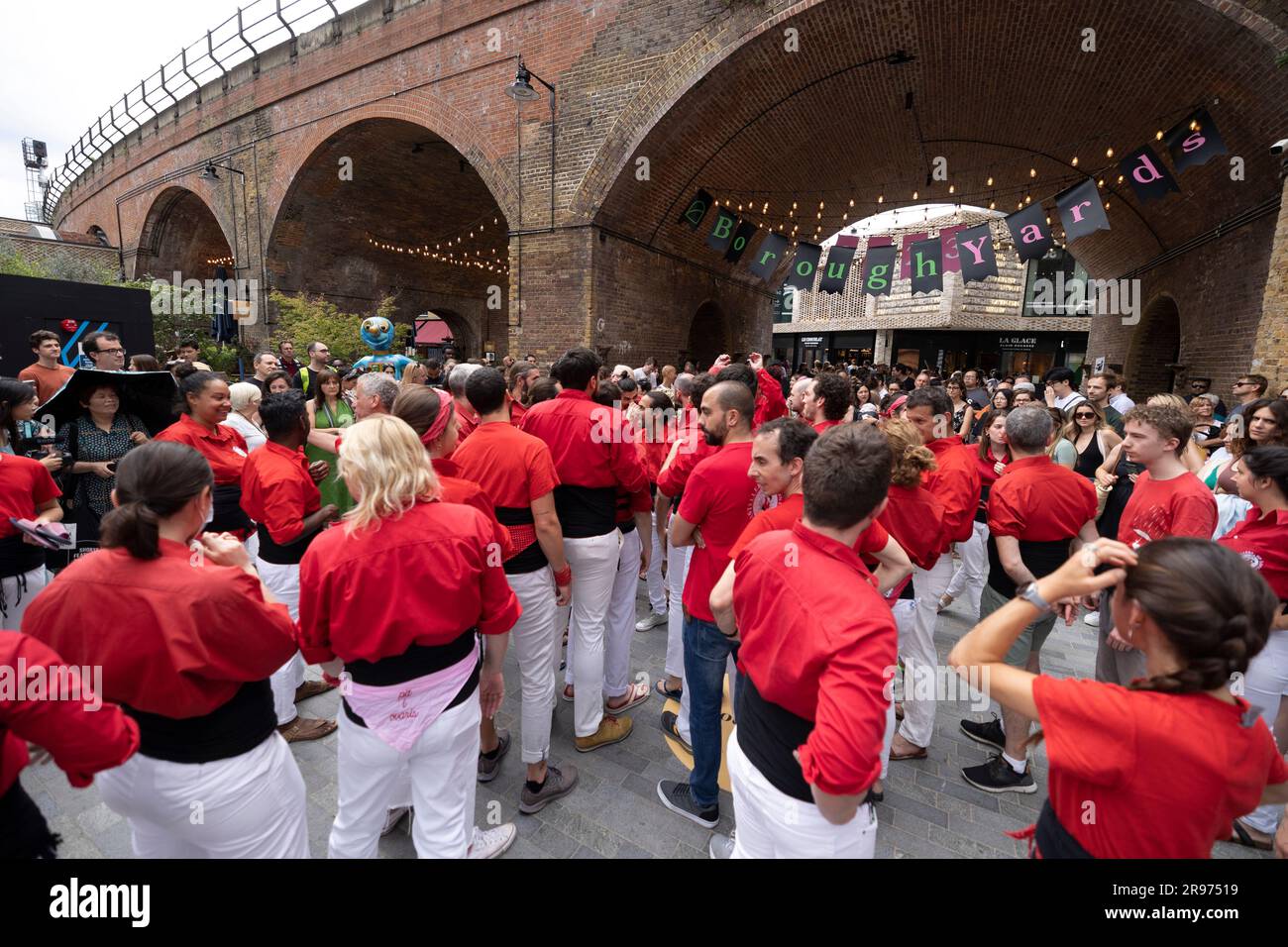 London, UK. 24th June, 2023. Members from Castellers of London are seen ...
