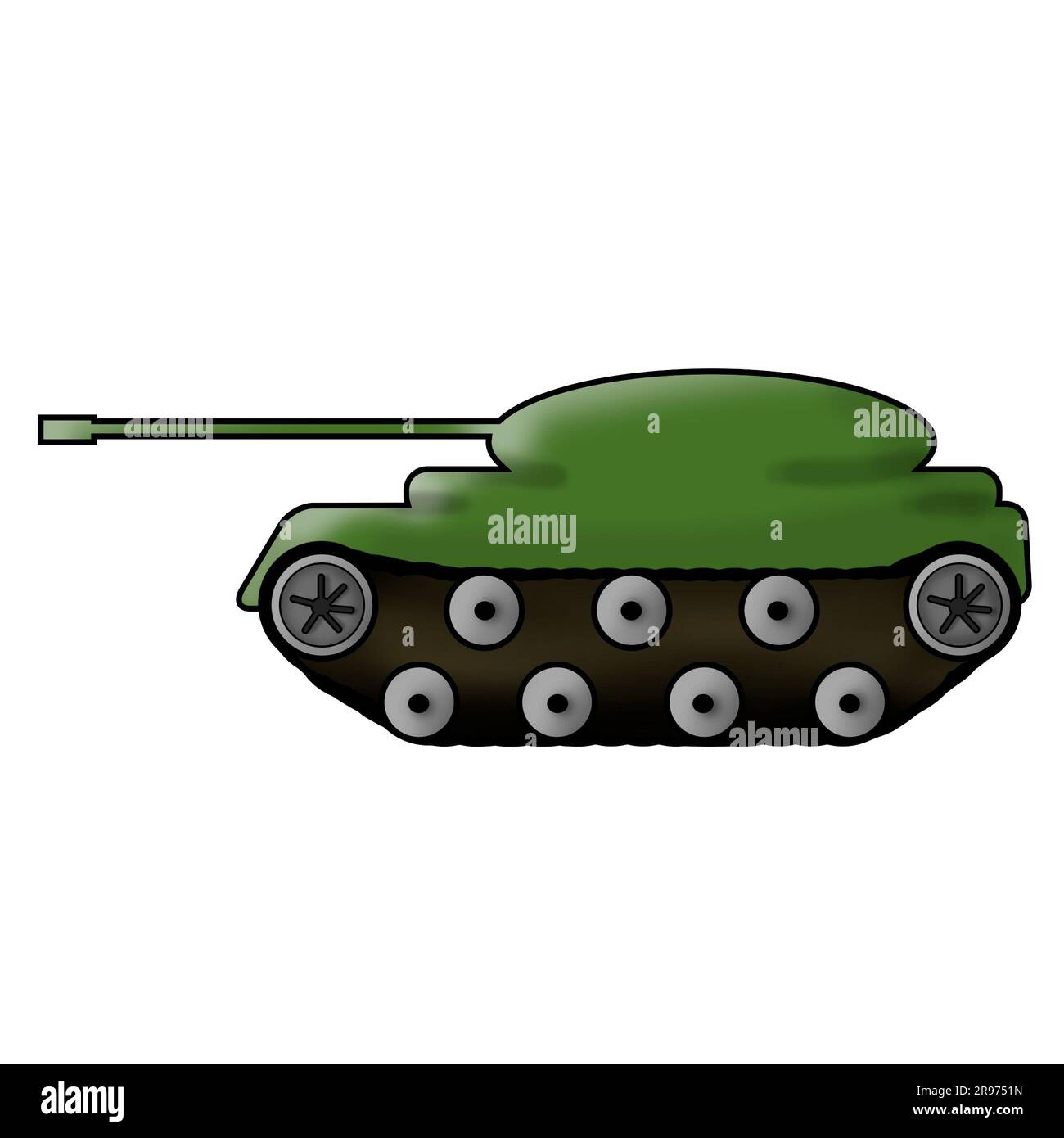 Drawing of a tank in watercolor. A painted tank Stock Photo - Alamy