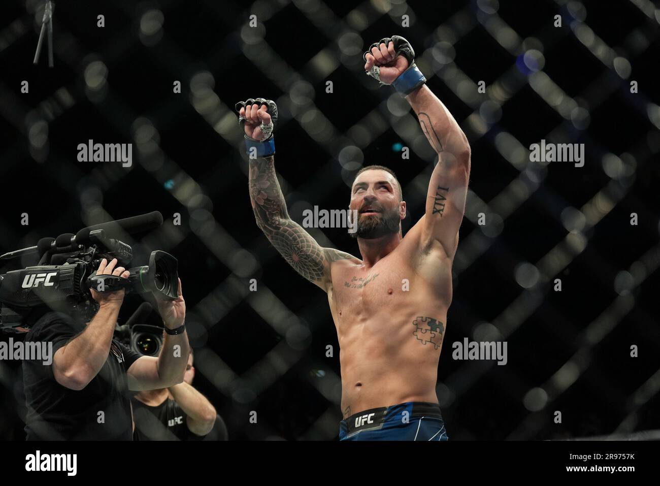 Paul Craig of Scotland celebrates his win during the UFC London Fight ...