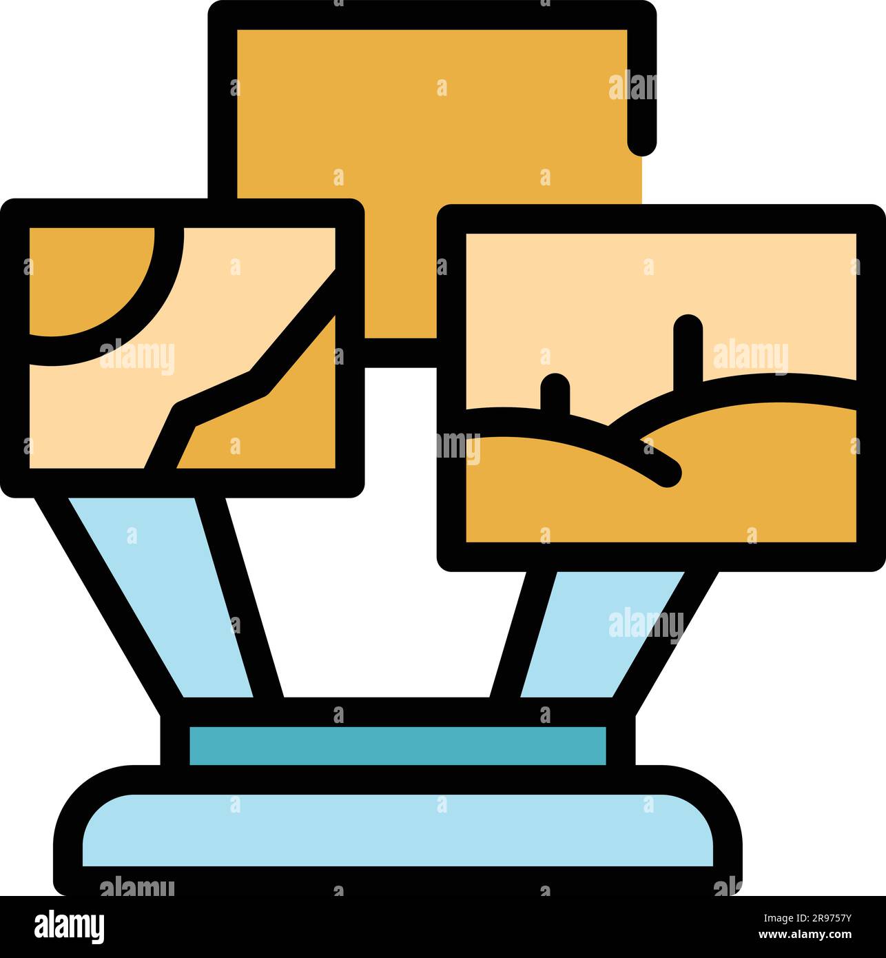 Relief hologram projection icon. Outline Relief hologram projection ...