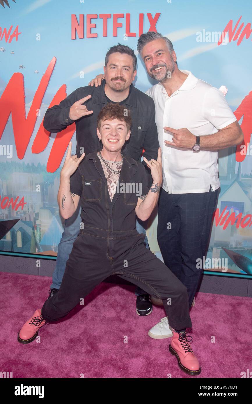 NEW YORK, NEW YORK - JUNE 24: (L-R) Nick Bruno, ND Stevenson and Troy Quane attend the New York ...